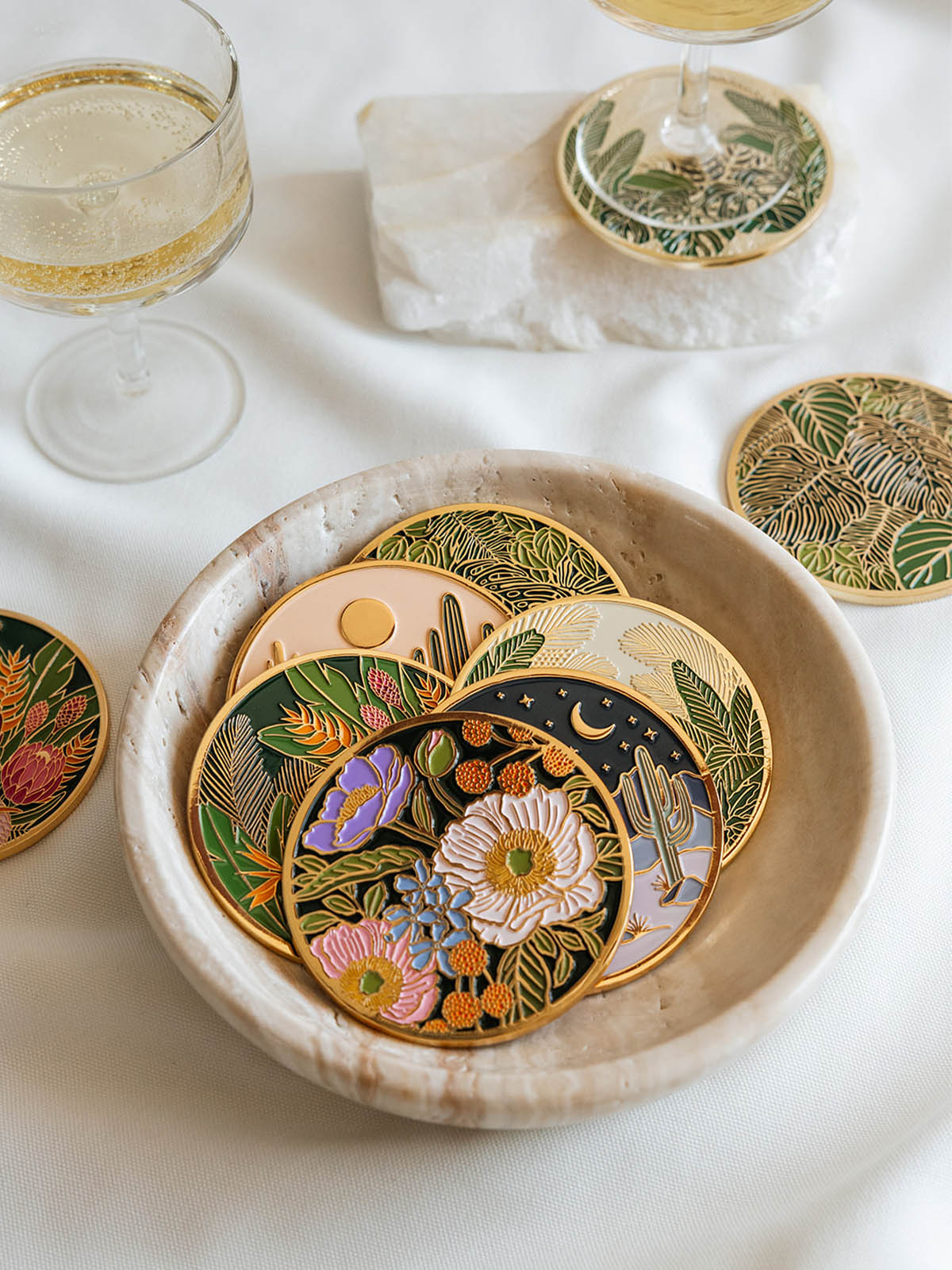 18k Gold Coasters