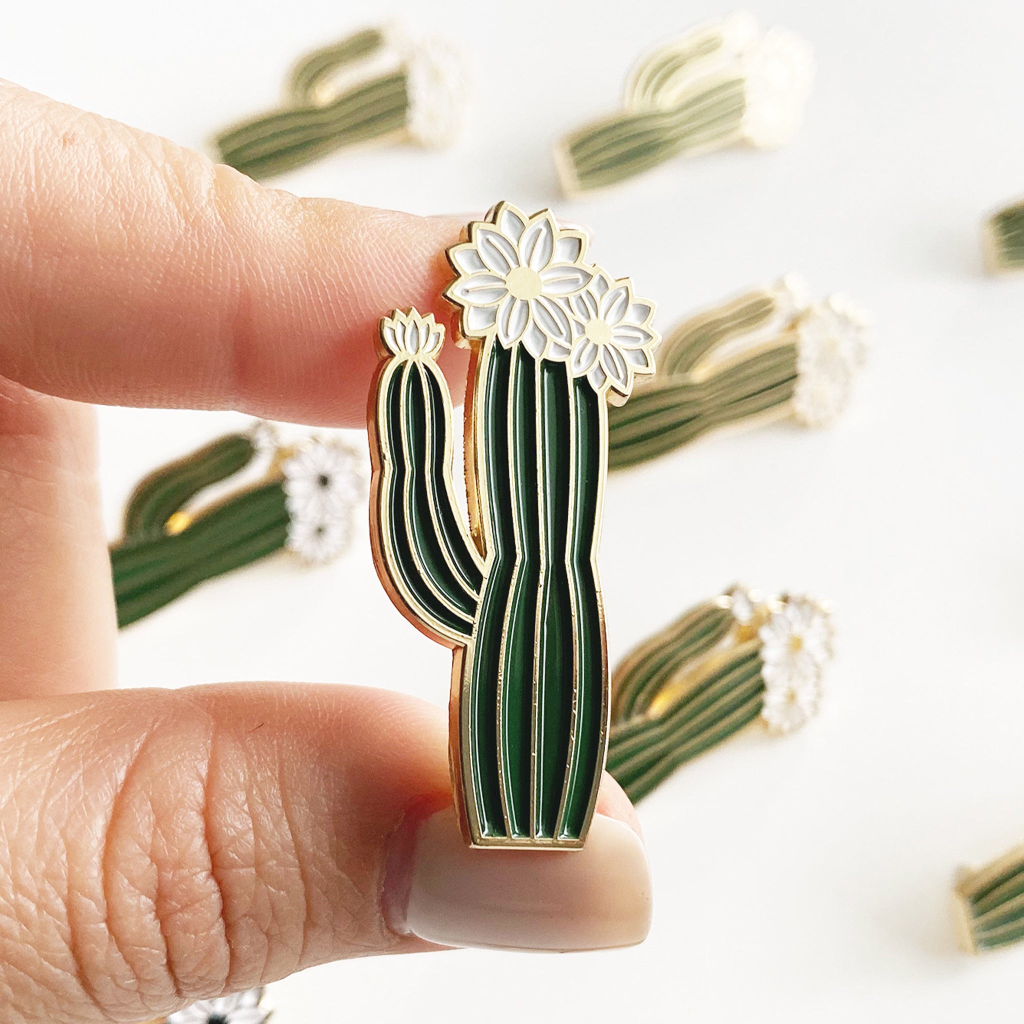 Olivia Blooming Cactus Enamel Lapel Pin