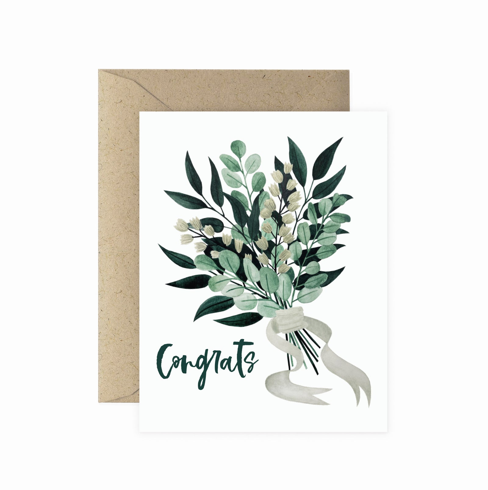 Congrats Foliage Bouquet Greeting Card
